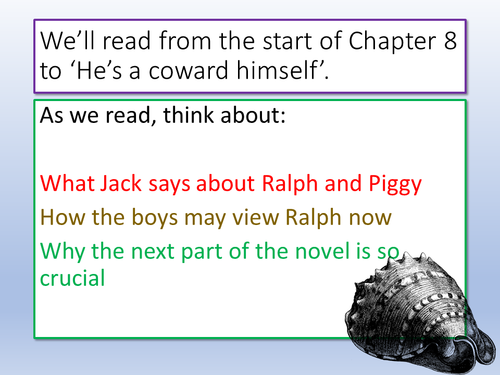 Lord of the Flies Chapter 7 and 8 | Teaching Resources