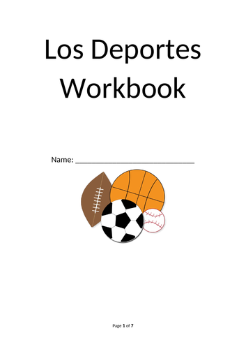 Los Deportes - Sports Workbook | Teaching Resources