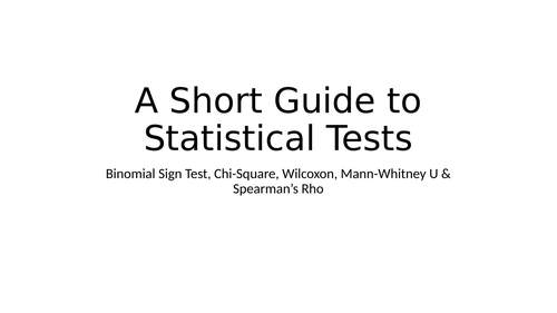 Inferential Statistics - OCR A Level Psychology Statistical Tests ...
