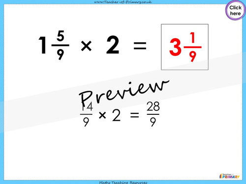 Multiplying Fractions and Mixed Numbers by Integers - Year 6 | Teaching ...