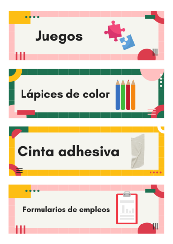 Spanish Tray Labels | Teaching Resources