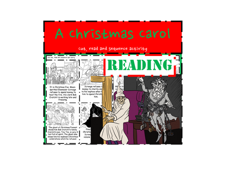 A Christmas Carol Reading Activity: Read and Sequence cut & paste to ...