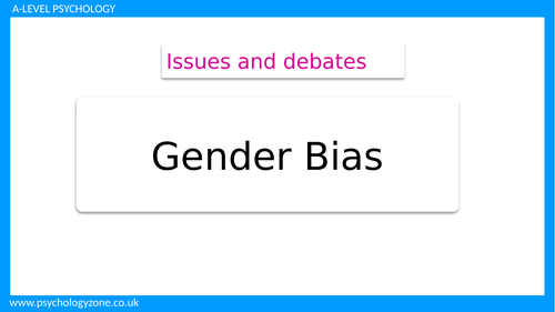 Issue and Debates: Gender Bias | Teaching Resources