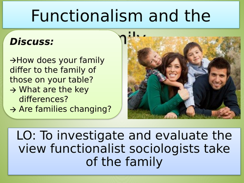 Functionalism and the Family | Teaching Resources