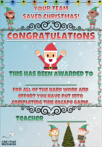 Christmas English Escape Room | Teaching Resources