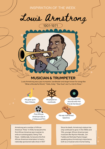 Louis Armstrong Biography - Poster | Teaching Resources