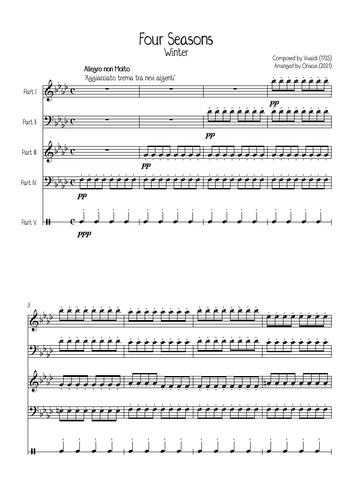 Vivaldi's Four Seasons 'Winter' Arrangement (Boomwhackers/Handbells ...