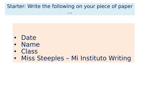 Spanish Open Book Writing Assessment - Mi Instituto | Teaching Resources