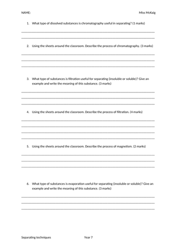 Exploring Science 7E – Mixtures and Separation | Teaching Resources