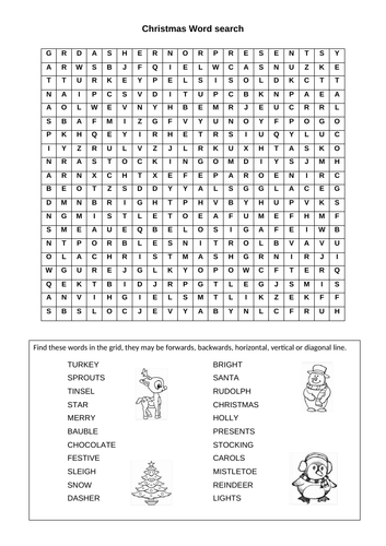 Christmas fun puzzles. Word search and Crossword. | Teaching Resources