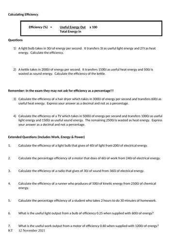 Exploring Science 8K – Energy Transfers | Teaching Resources