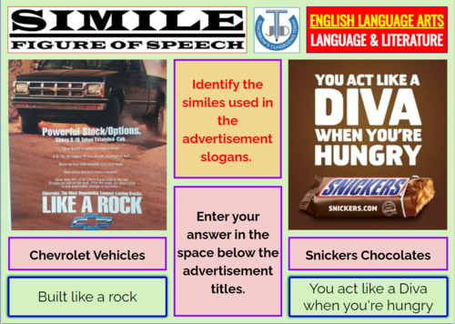 SIMILE - FIGURATIVE LANGUAGE: 75 BOOM CARDS | Teaching Resources
