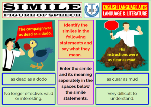 SIMILE - FIGURATIVE LANGUAGE: 75 BOOM CARDS | Teaching Resources
