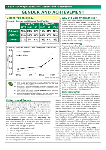 Sociology: Gender and Achievement | Teaching Resources