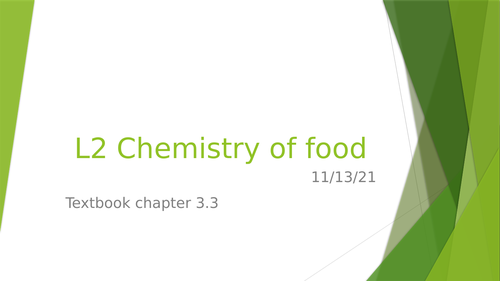 The Chemistry of Food | Teaching Resources