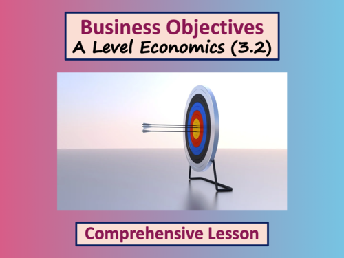 Business Objectives Lesson (Topic 3.2) - A level Economics | Teaching ...