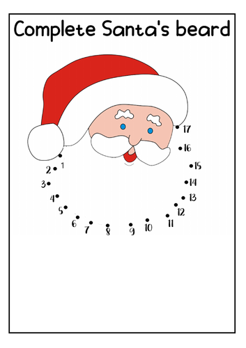 Complete Santa's Beard Join the Dots | Teaching Resources