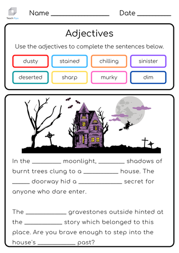 Haunted Adjectives Activity Pack | Teaching Resources