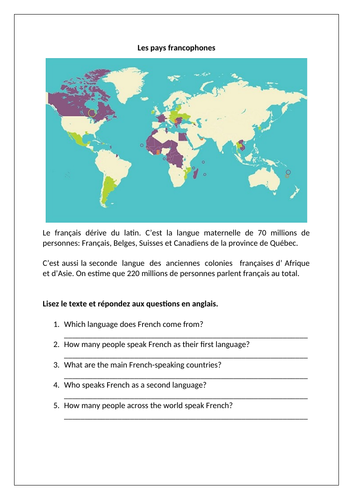 Francophone countries | Teaching Resources