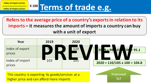4.1.4 Terms of trade - Theme 4 Edexcel A Level Economics | Teaching ...