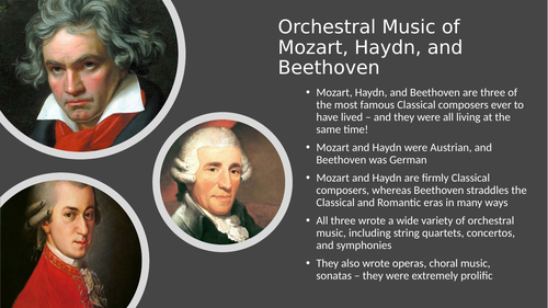 AQA GCSE Music AoS1 Orchestral Music of Mozart, Haydn and Beethoven ...