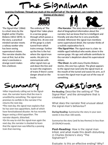 The Signalman: 2-Part Lesson | Teaching Resources