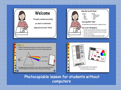 Light - Dispersion and Colour Filters - Distance Learning and ...