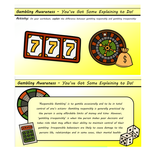 Gambling Awareness | FREE | Full Lesson | Download and Go! | PPT | KS3 ...