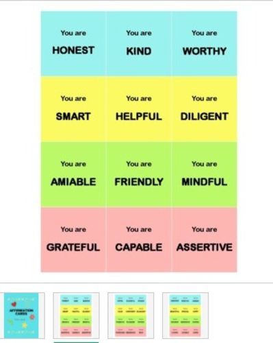 Affirmations/Affirmation Cards/Self-care/Self-esteem/SEL | Teaching ...
