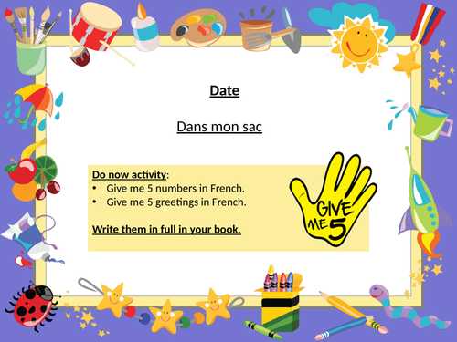 French - Y7 - Dans mon sac | Teaching Resources