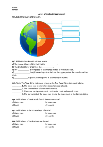 Earth Science- Worksheets (Printable & Distance Learning) | Teaching ...