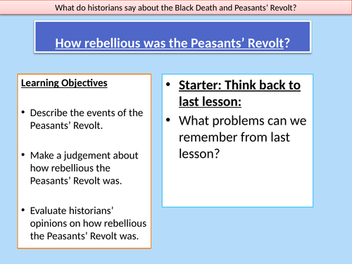 Events of the Peasants' Revolt | Teaching Resources