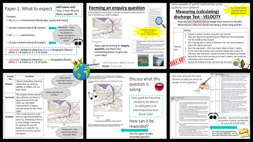 Unfamiliar fieldwork Edexcel B revision for rivers section 2022 | Teaching Resources