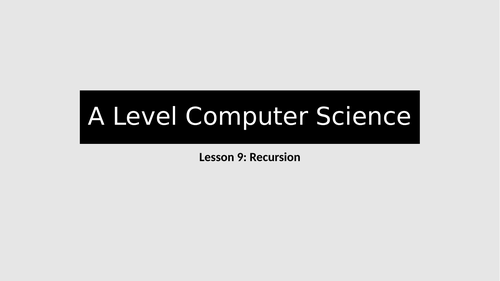 Recursion | Teaching Resources Recursion | Teaching Resources