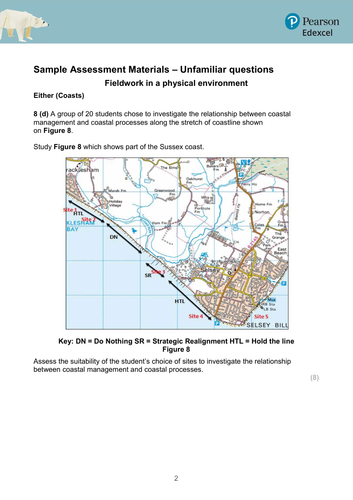 Unfamiliar fieldwork Edexcel B Geography revision for coasts section 2022 | Teaching Resources