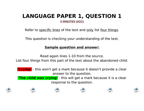 Language Paper 1 help sheet | Teaching Resources