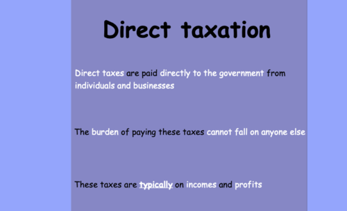 Types of Taxation (Direct and Indirect) | Teaching Resources