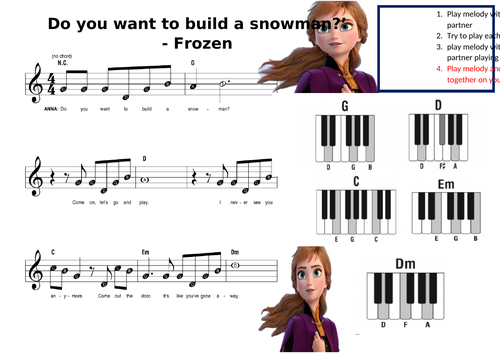 Do you want to build a snowman? - Keyboard melody and chord extension ...