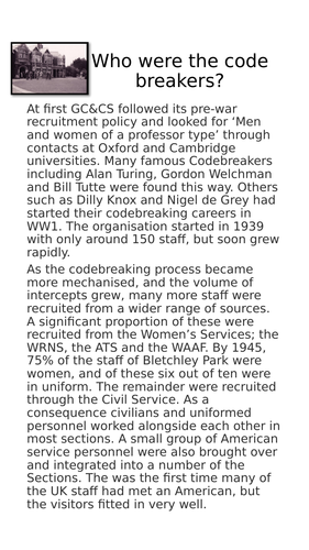 Alan Turing and the Bletchley Park code breakers | Teaching Resources
