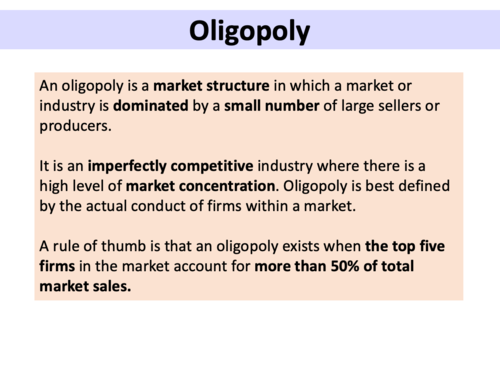 Oligopoly - A level Economics | Teaching Resources