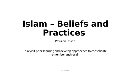 OCR Islam - Beliefs and Teachings Revision | Teaching Resources