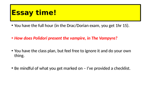 A History of Vampires - A Level study | Teaching Resources