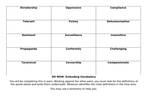 Dystopian Fiction | Teaching Resources