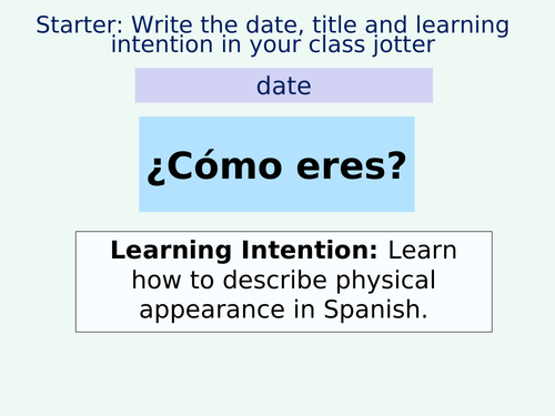 ¿Cómo eres? Spanish Physical Descriptions PowerPoint | Teaching Resources