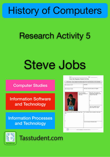 History of Computers - Steve Jobs Biography Research Activity ...
