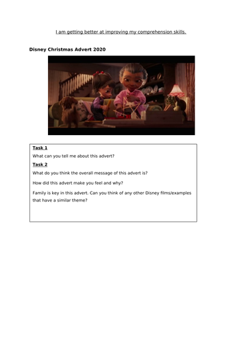 Christmas advert comprehension | Teaching Resources