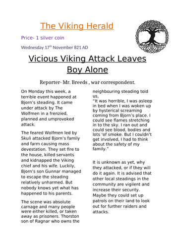 Viking Boy KS2 Fiction and Non-Fiction- inspired by the Write Stuff ...
