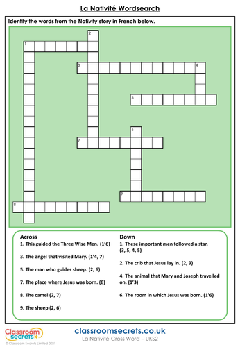 UKS2 French Christmas Nativity Puzzle | Teaching Resources