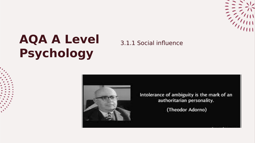 AQA A Level Psychology Social Influence | Teaching Resources