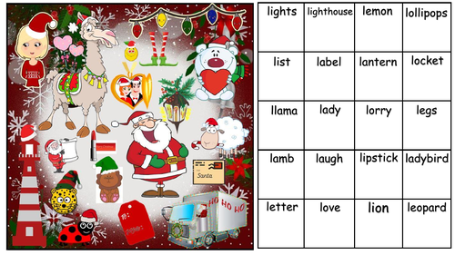 20 'L' things to find+ name at Christmas | Teaching Resources